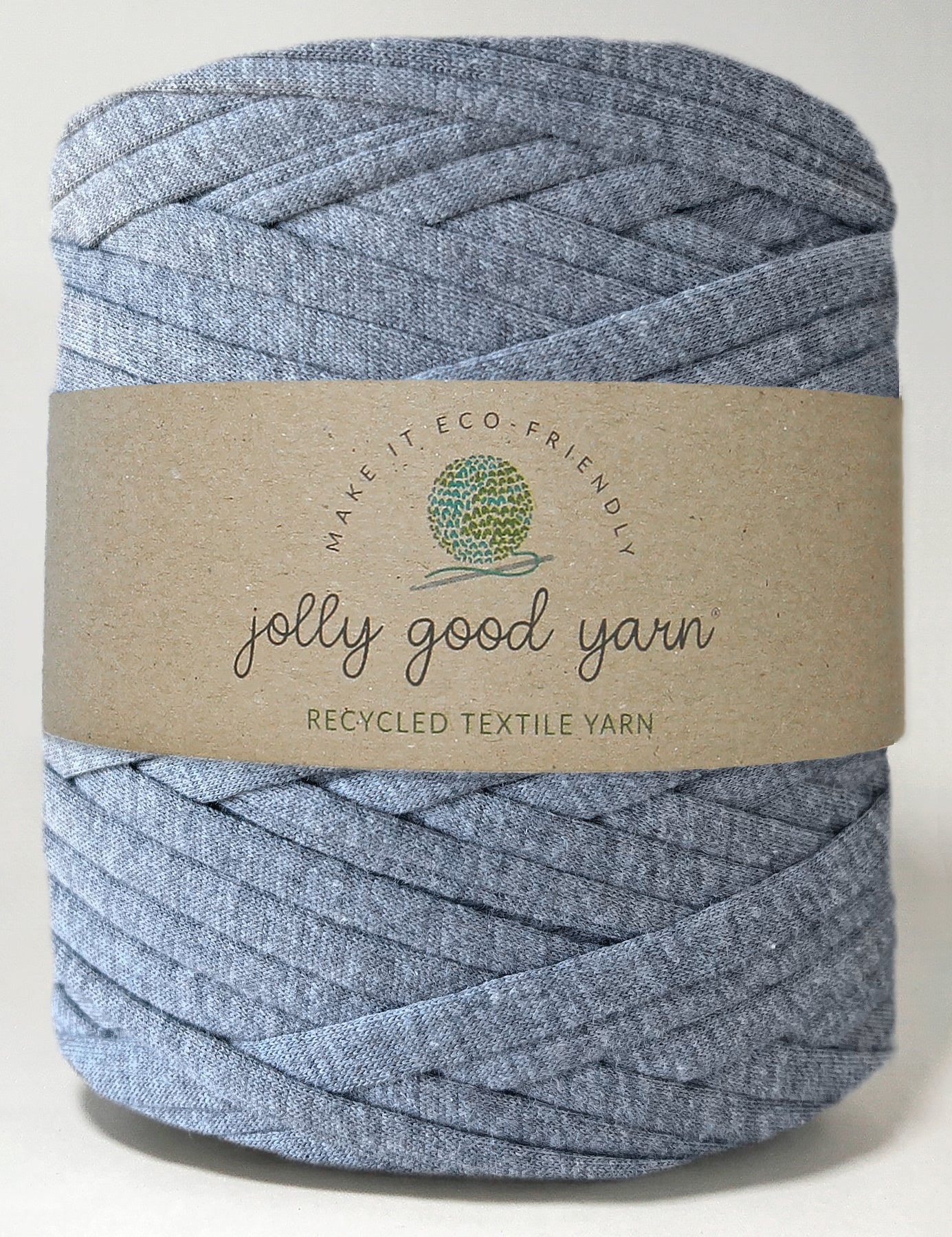 Muted stone blue t-shirt yarn (100-120m) – Jolly Good Yarn