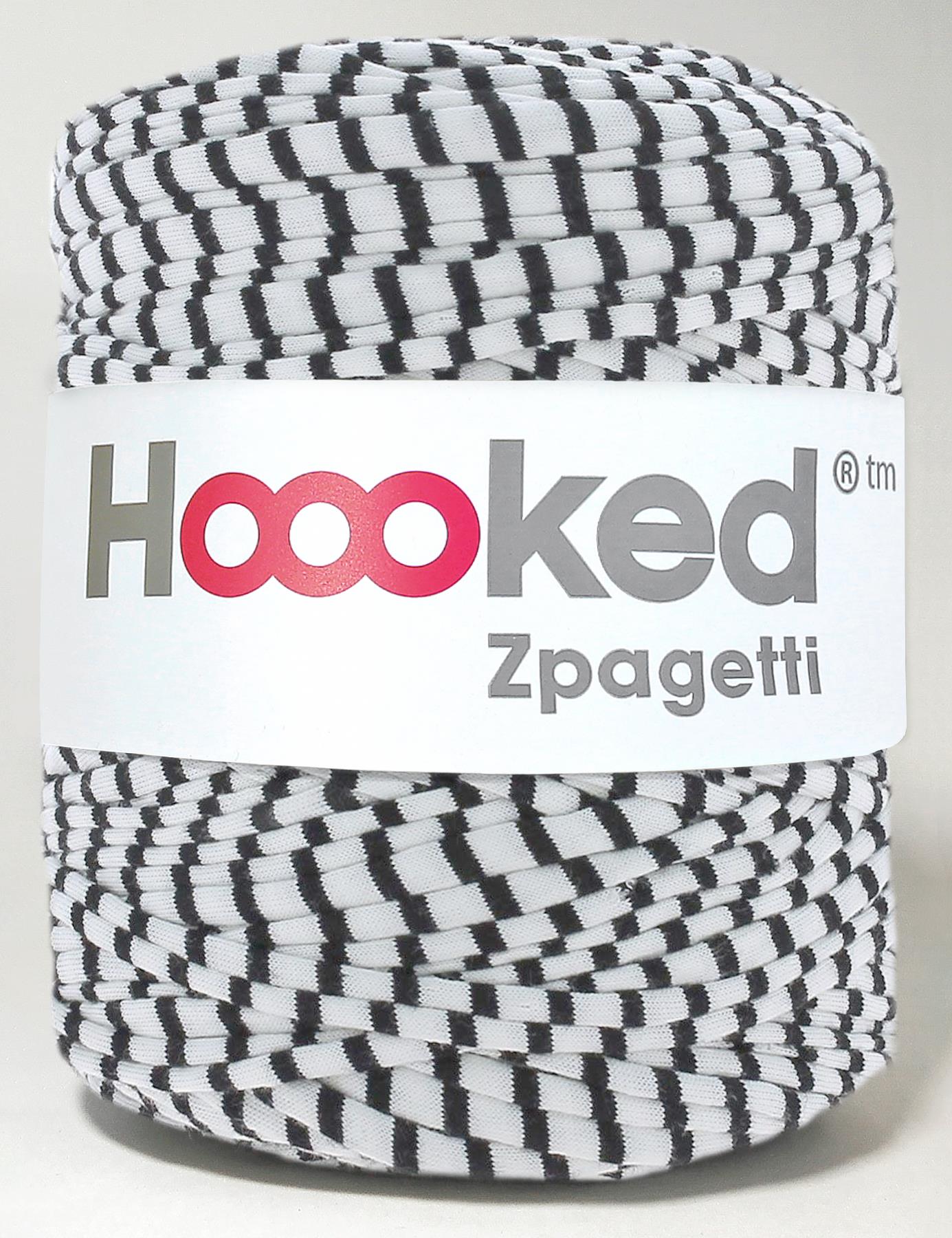 Black and white stripe t-shirt yarn by Hoooked Zpagetti (100-120m ...