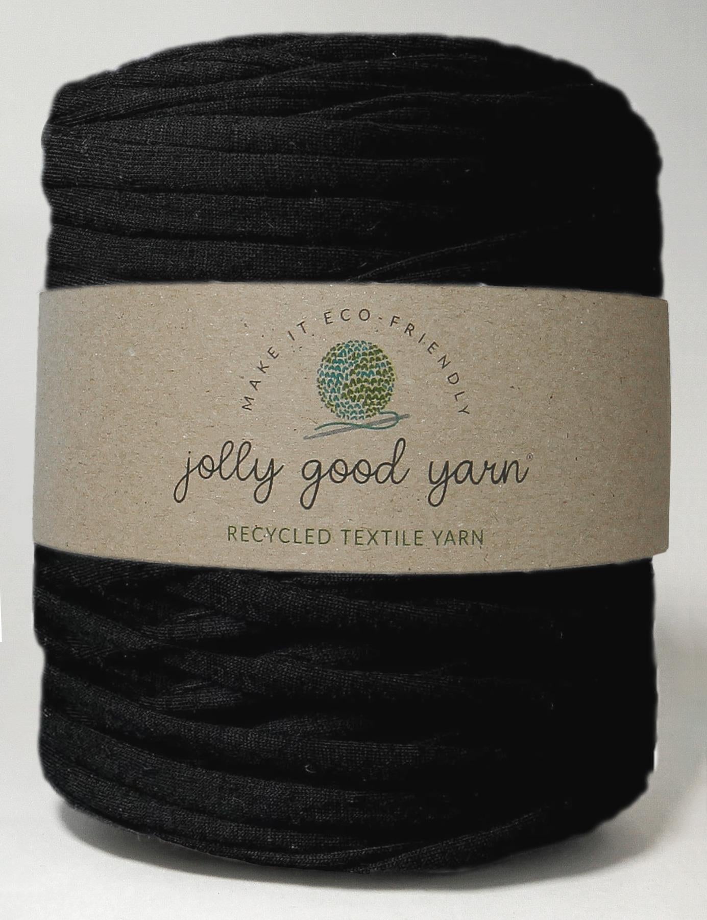 Black t-shirt yarn by Jolly Good Yarn (100-120m)